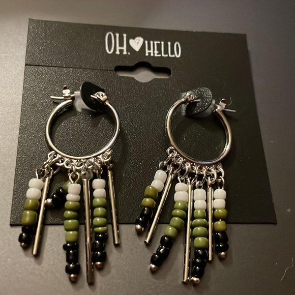 Oh Hello | Jewelry | New Silver Tone Beaded Earings | Poshmark